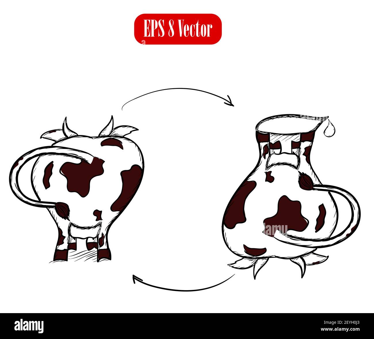 Hand drawn milk jug Cut Out Stock Images & Pictures - Alamy