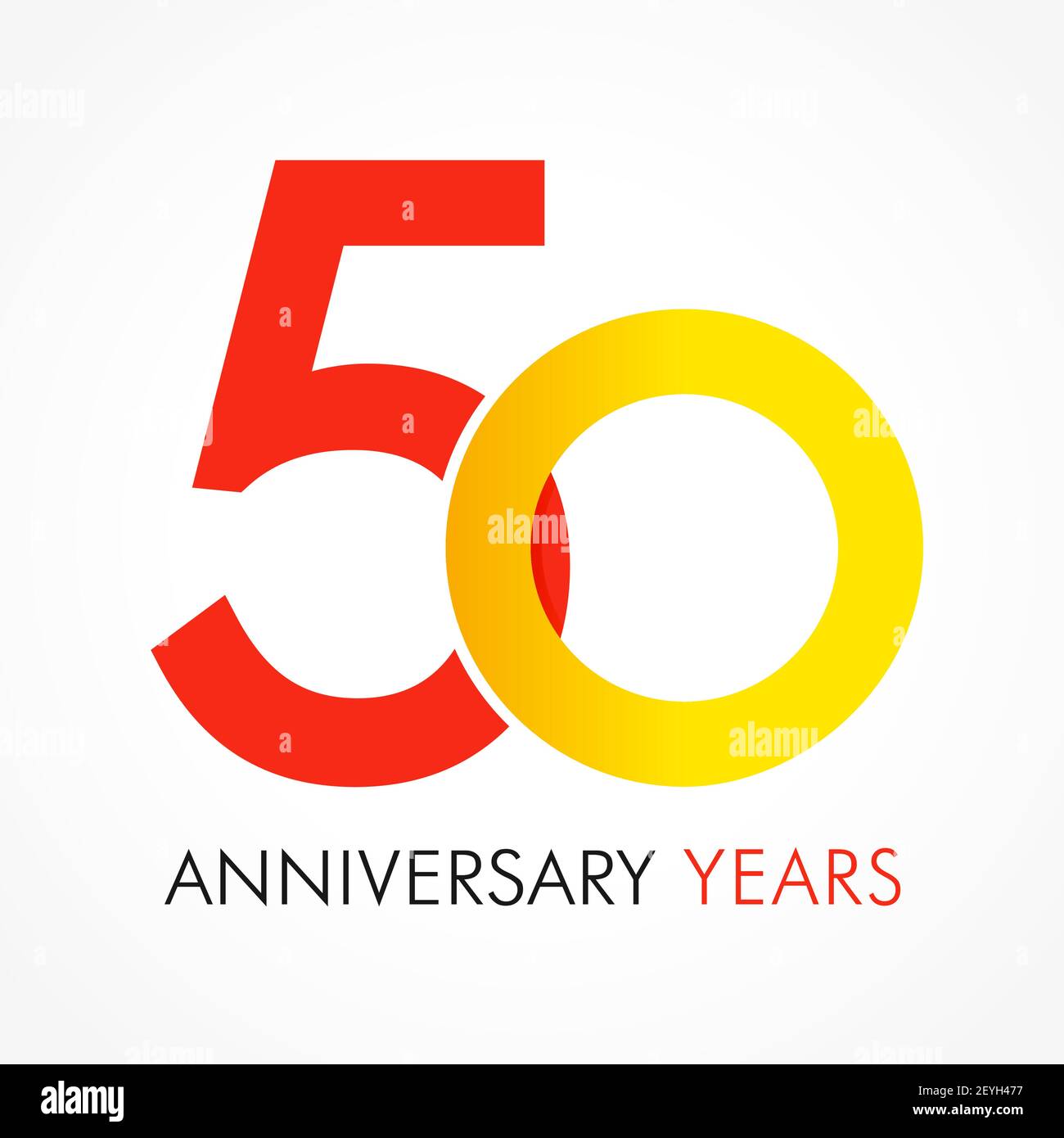 50 th anniversary numbers. 50 years old logotype. Creative bold ...