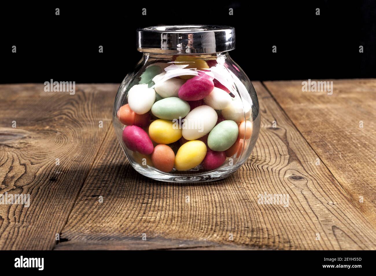 Glass Jar With Candy Stock Photo - Alamy