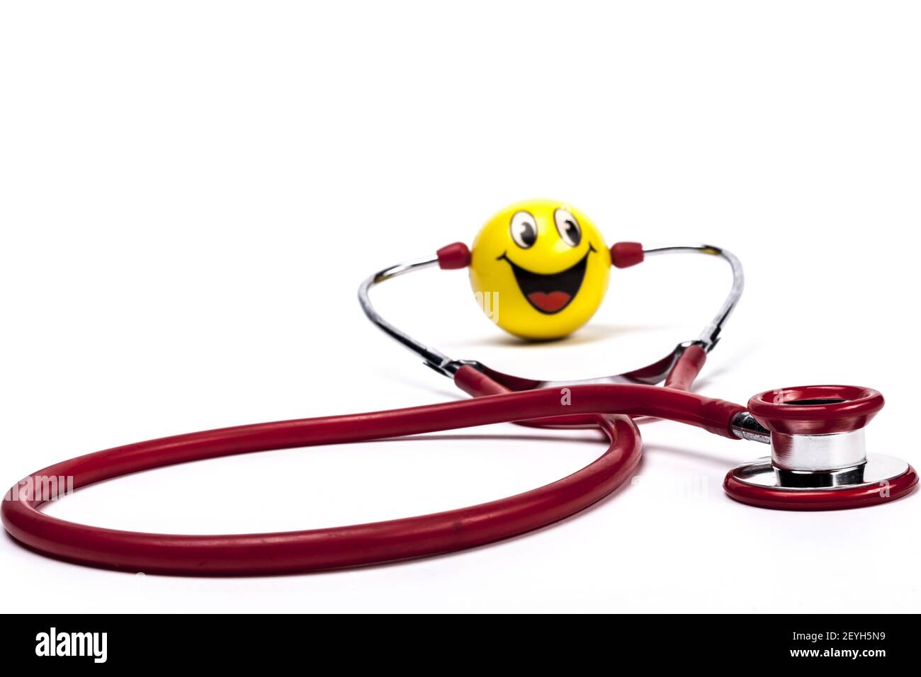 Happy Red Stethoscope Stock Photo - Alamy
