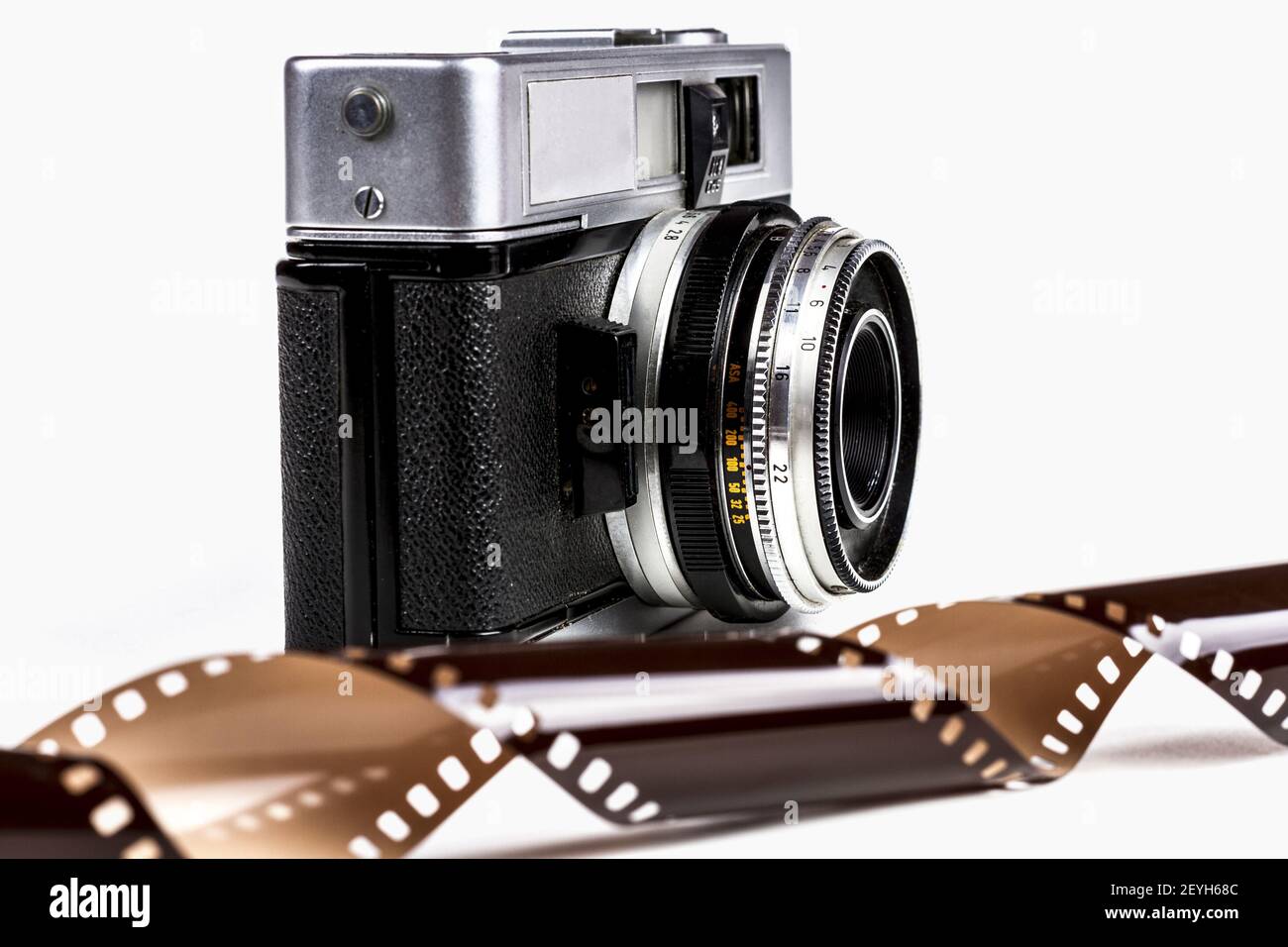 Old Camera With Film Stock Photo - Alamy