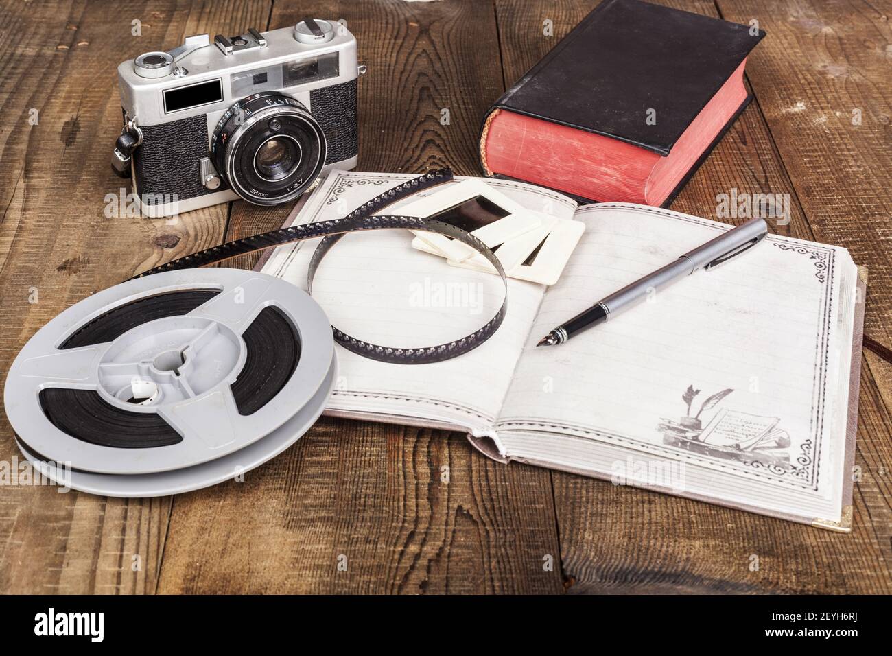 Film Roll and Book Stock Photo - Alamy
