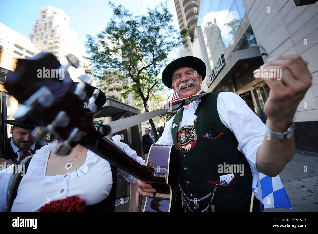 Ronald Kwas, member of the Schachtelgebirger Musikanten group poses for ...
