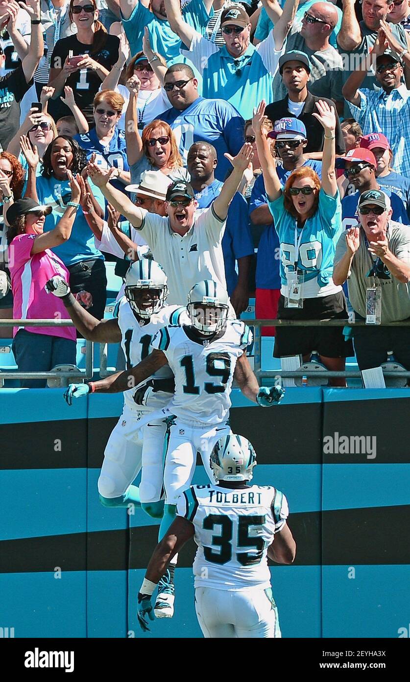 Carolina Panthers wide receiver Brandon LaFell (11) celebrates his pass ...