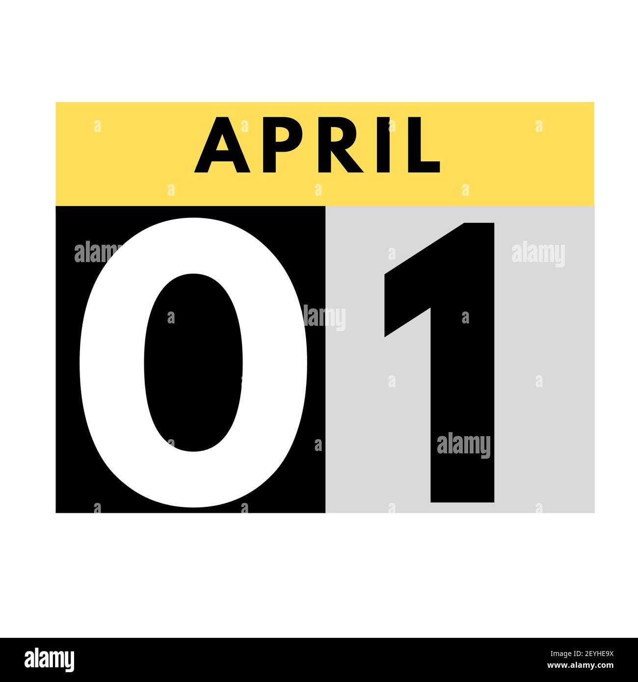 April 1 . flat daily calendar icon .date ,day, month .calendar for the ...