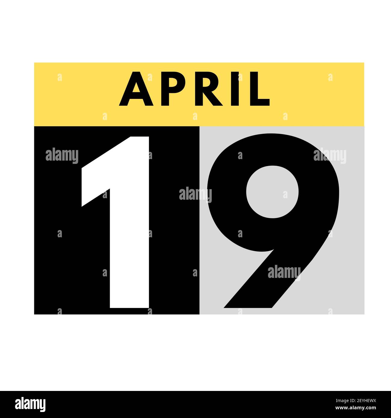 April 19 . flat daily calendar icon .date ,day, month .calendar for the ...