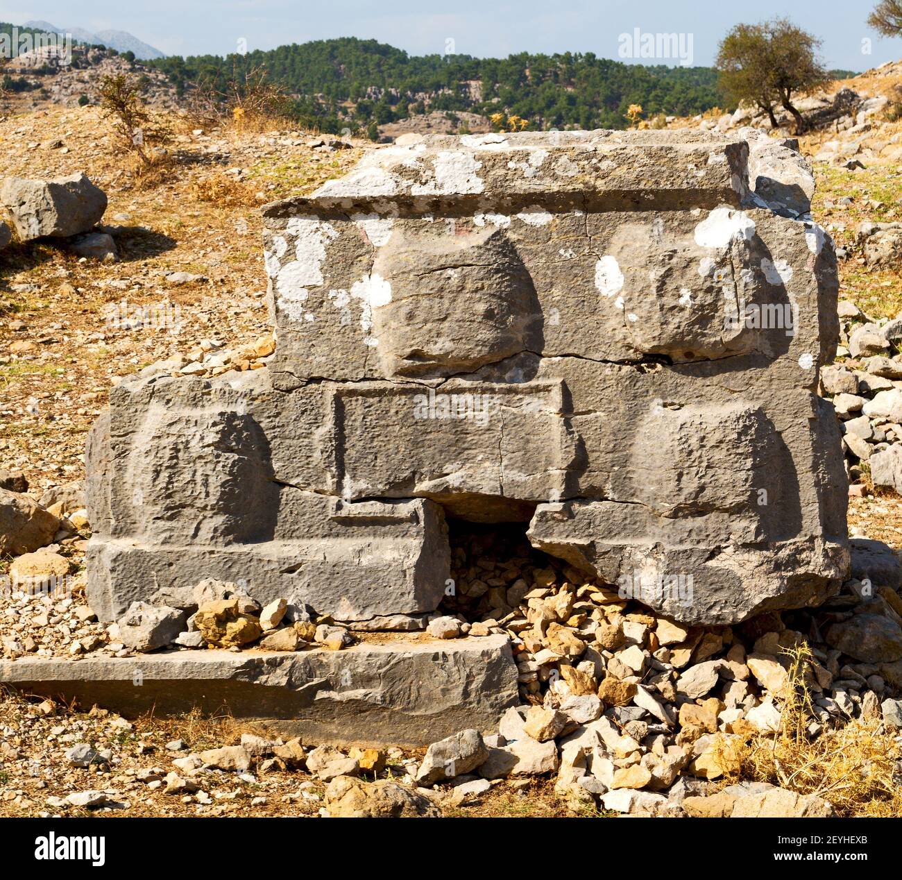 From the hill in asia turkey selge old architecture ruins and nature ...
