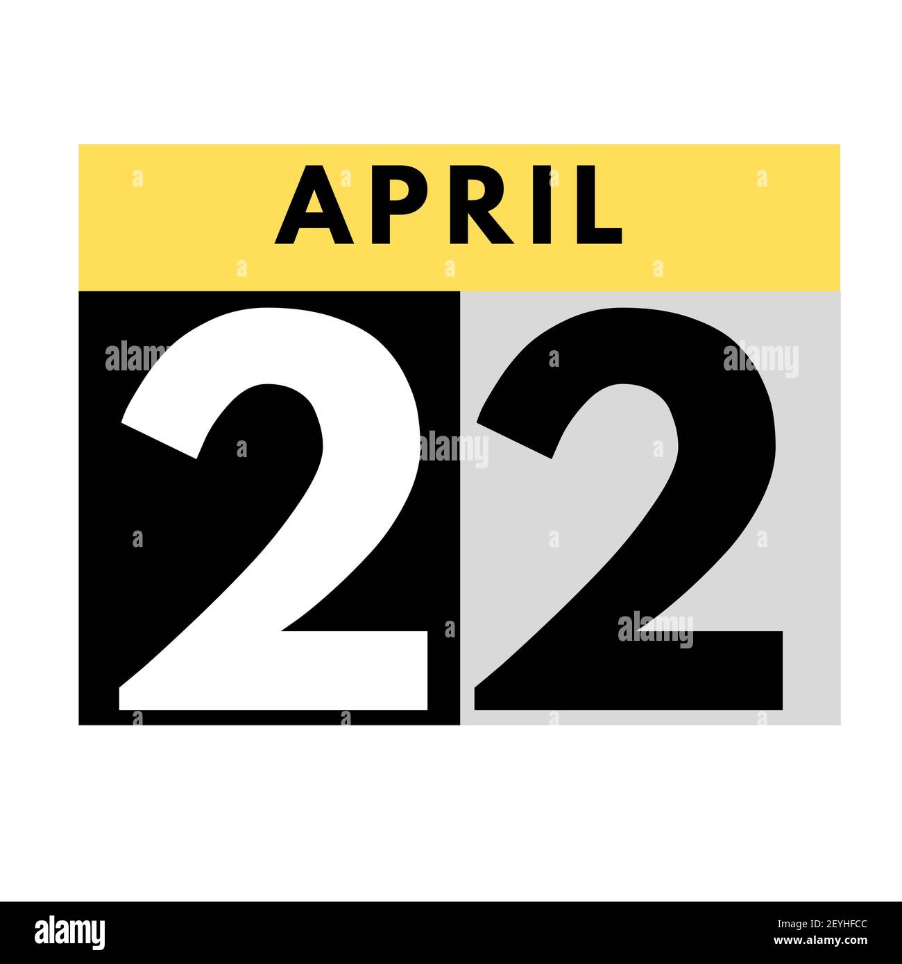 April 22 . flat daily calendar icon .date ,day, month .calendar for the ...