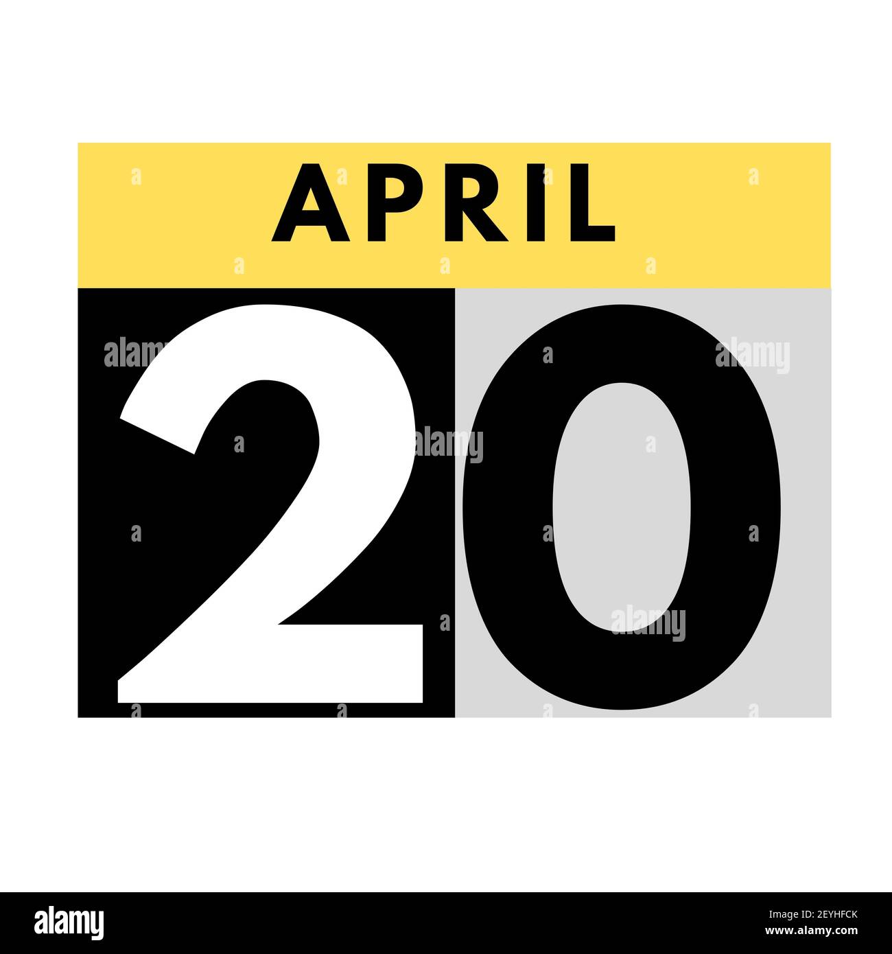 April 20 . flat daily calendar icon .date ,day, month .calendar for the ...