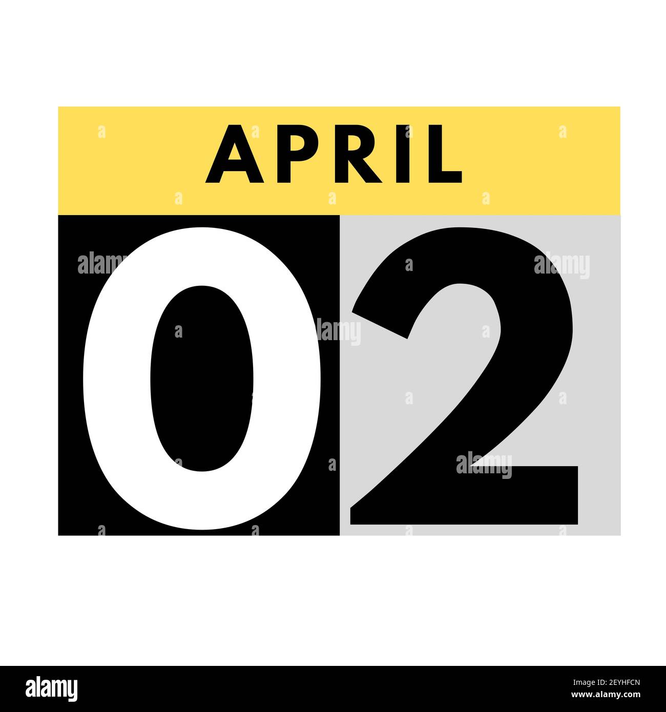April 2 . flat daily calendar icon .date ,day, month .calendar for the ...