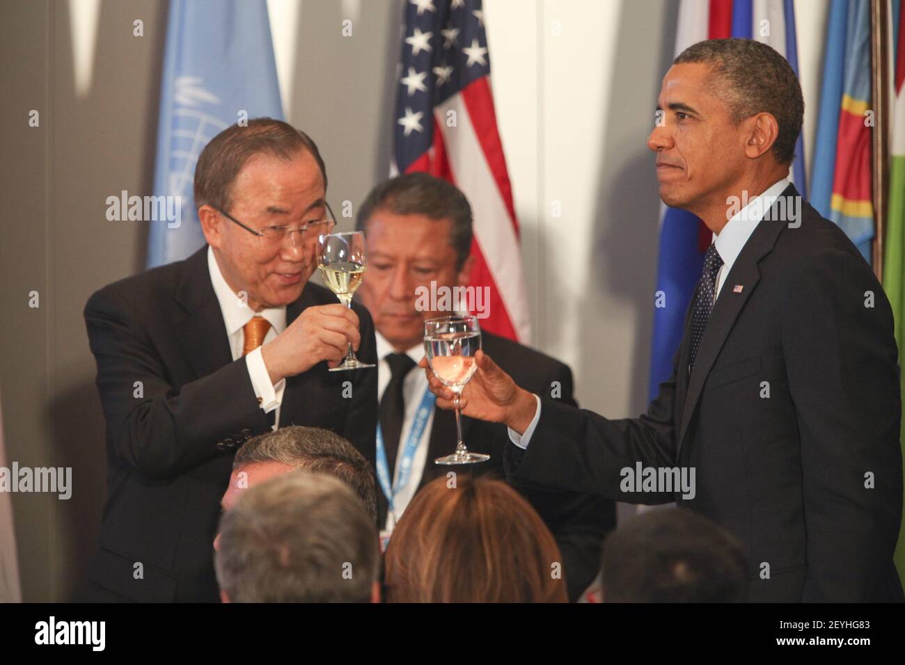 September 24, 2013 - New York, NY - President Barack Obama joins in a ...