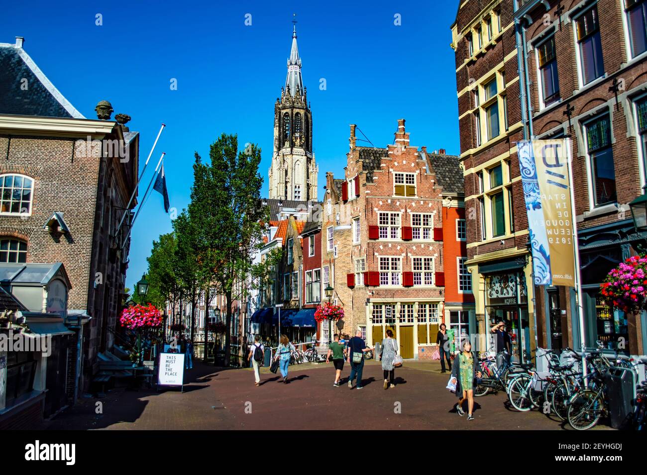 Delft, Netherlands - July 11, 2019: People walking on the streets of ...