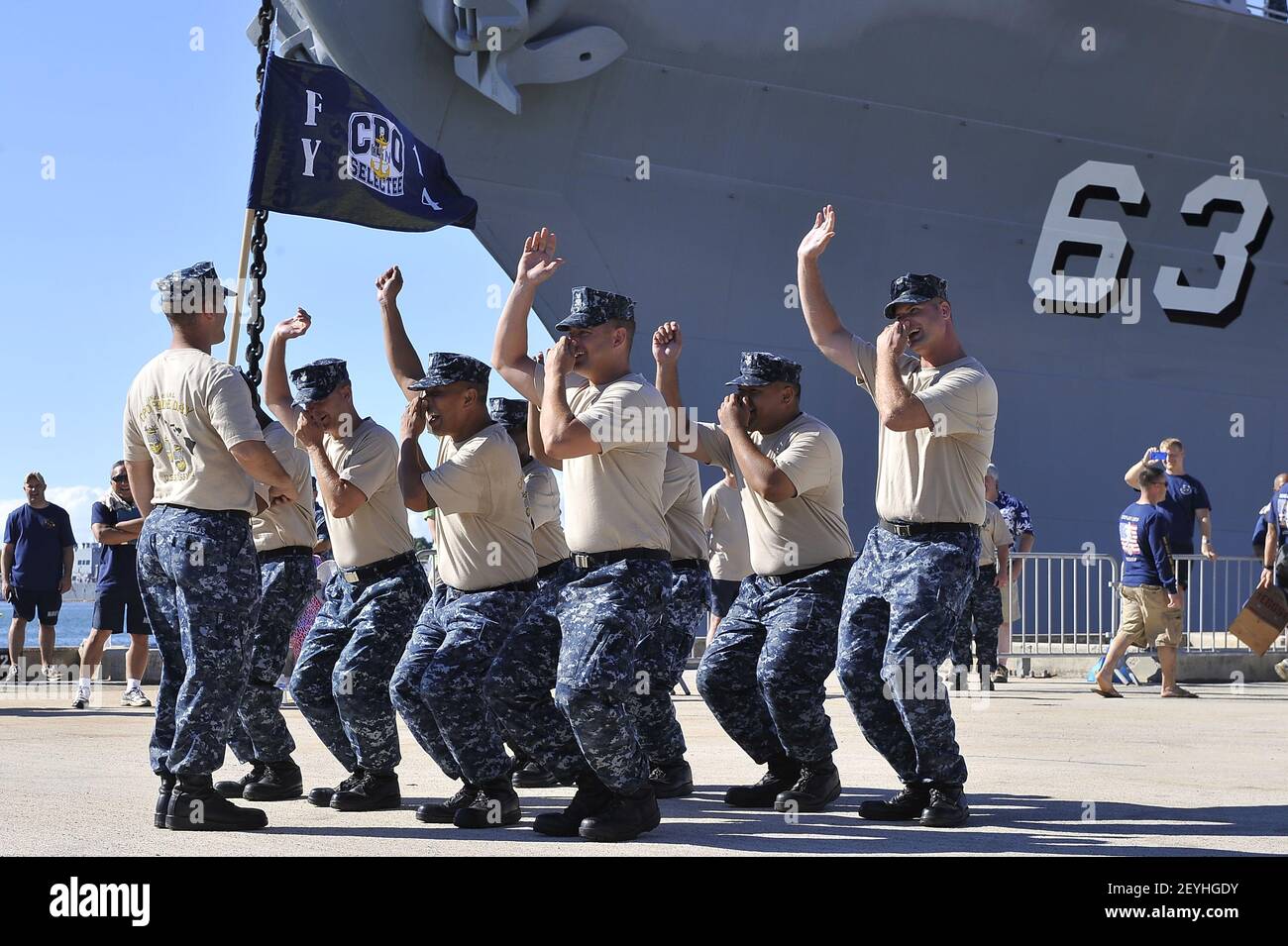 U.S. Navy Chief selectees from various locations on Ford Island, Joint ...