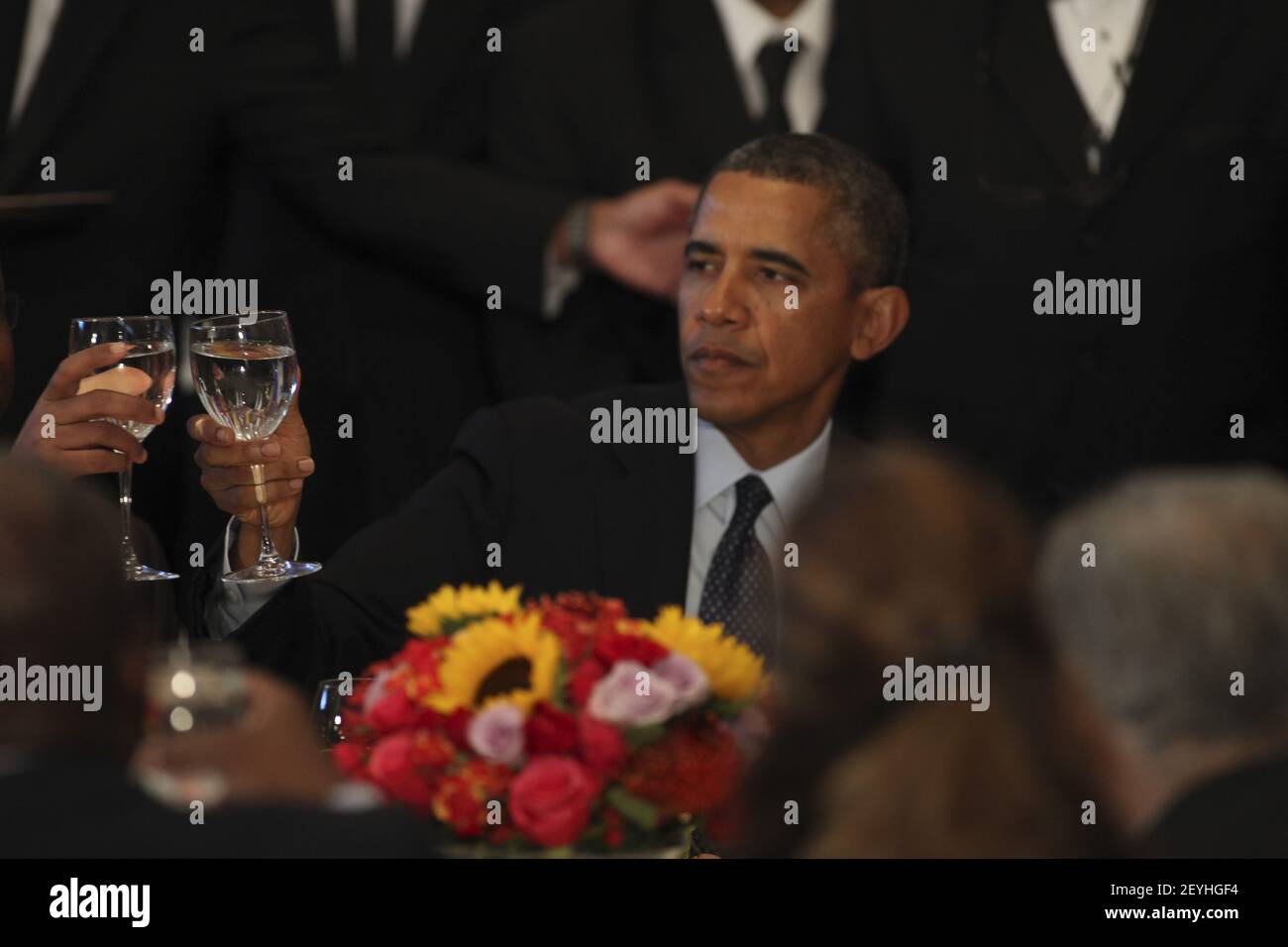 September 24, 2013 - New York, NY - President Barack Obama joins in a ...