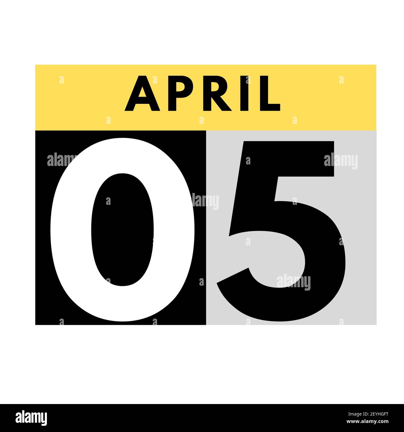 April 5 . flat daily calendar icon .date ,day, month .calendar for the ...