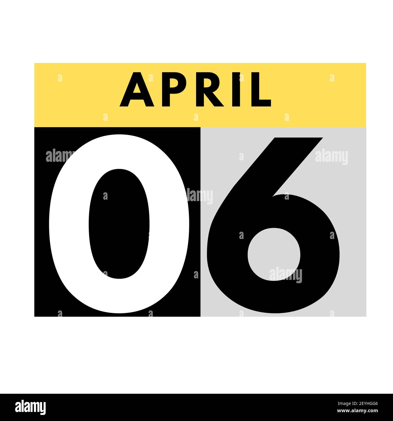 April 6 . flat daily calendar icon .date ,day, month .calendar for the ...