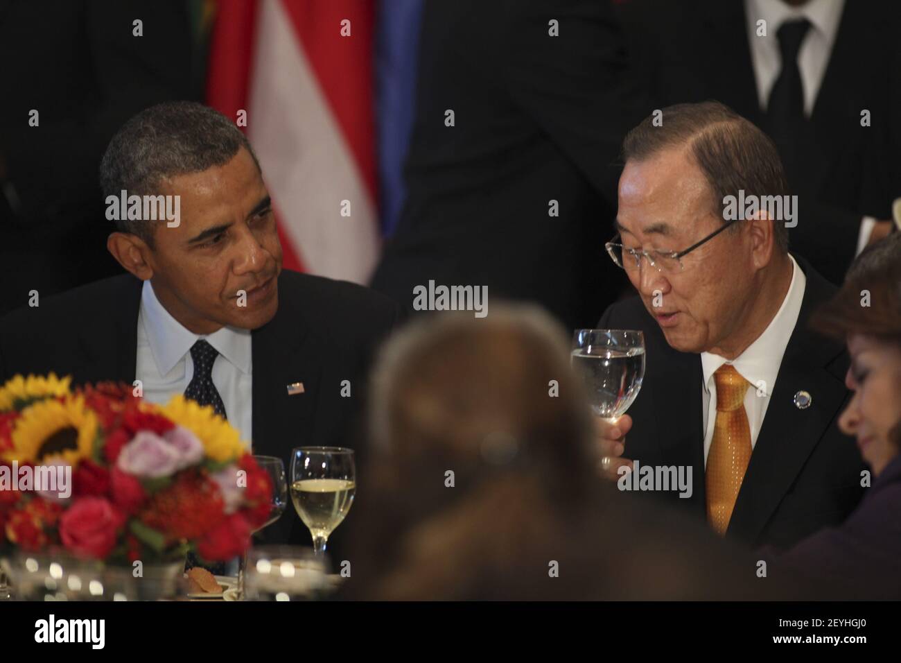 September 24, 2013 - New York, NY - President Barack Obama joins in a ...