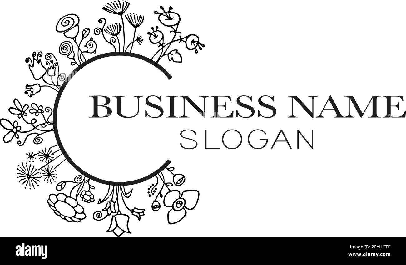 vector drawing black and white flowers background border frame business ...