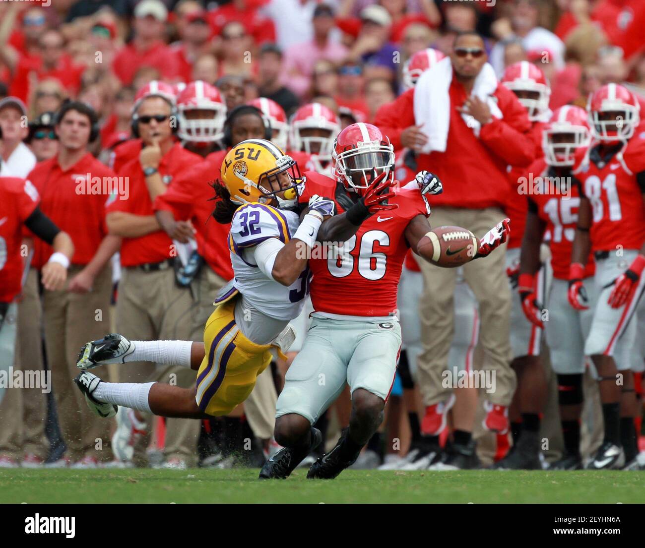 University Of Georgia Wide Receiver Justin Scott Wesley 86 Is Unable