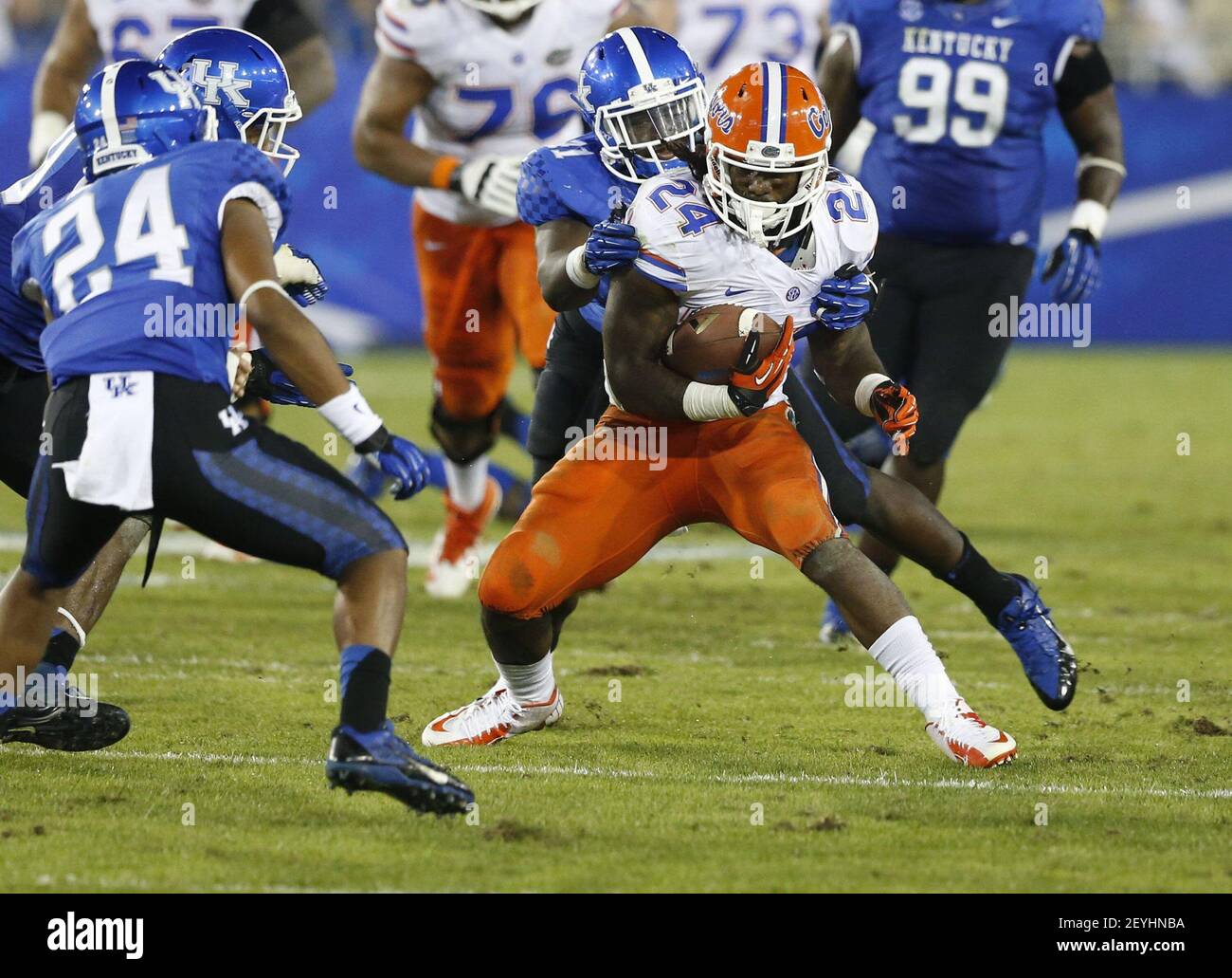 Florida running back Matt Jones (24) runs for some of his 176 yards ...