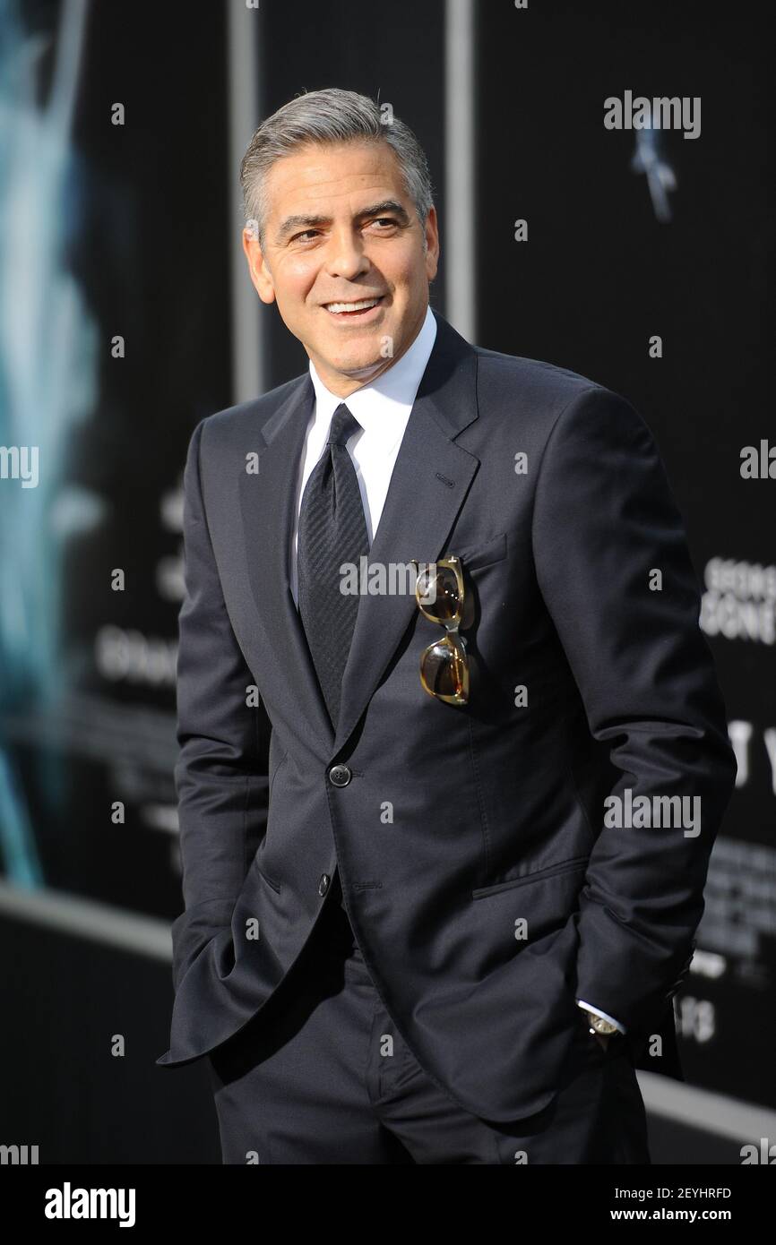 Actor George Clooney attends the 'Gravity' premiere at AMC Lincoln ...