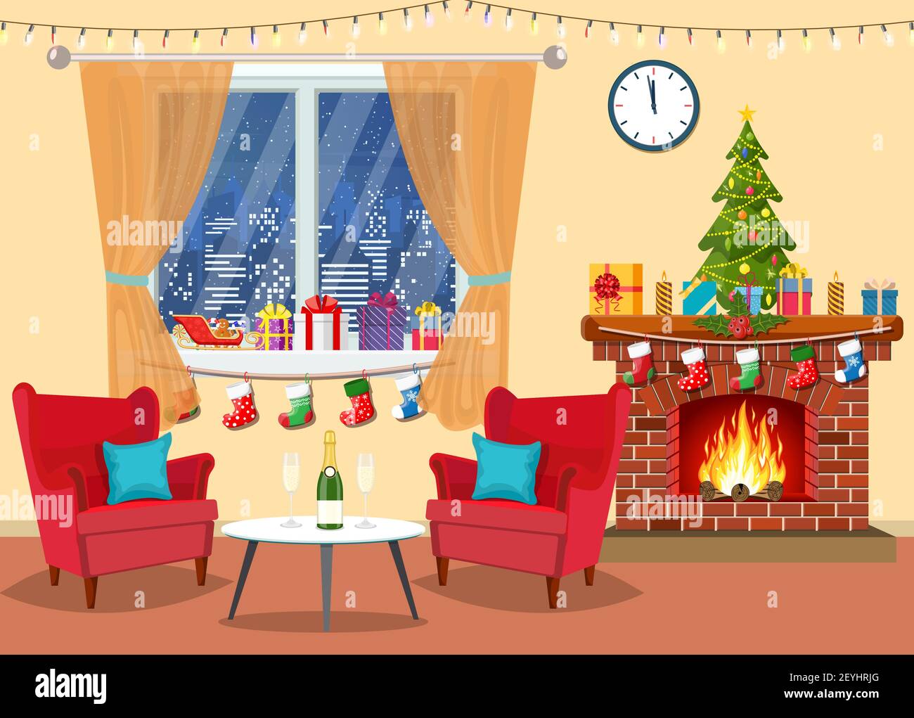 Christmas holiday dinner background Stock Vector Images - Alamy