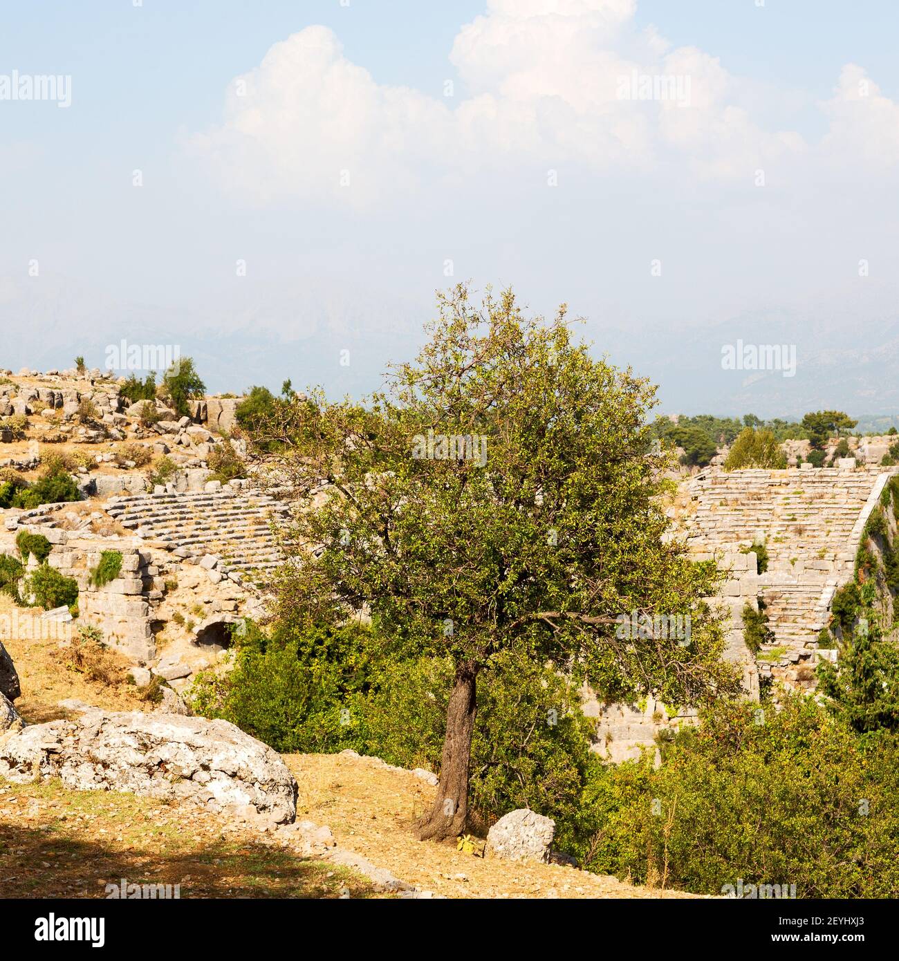 From the hill in asia turkey selge old architecture ruins and nature ...