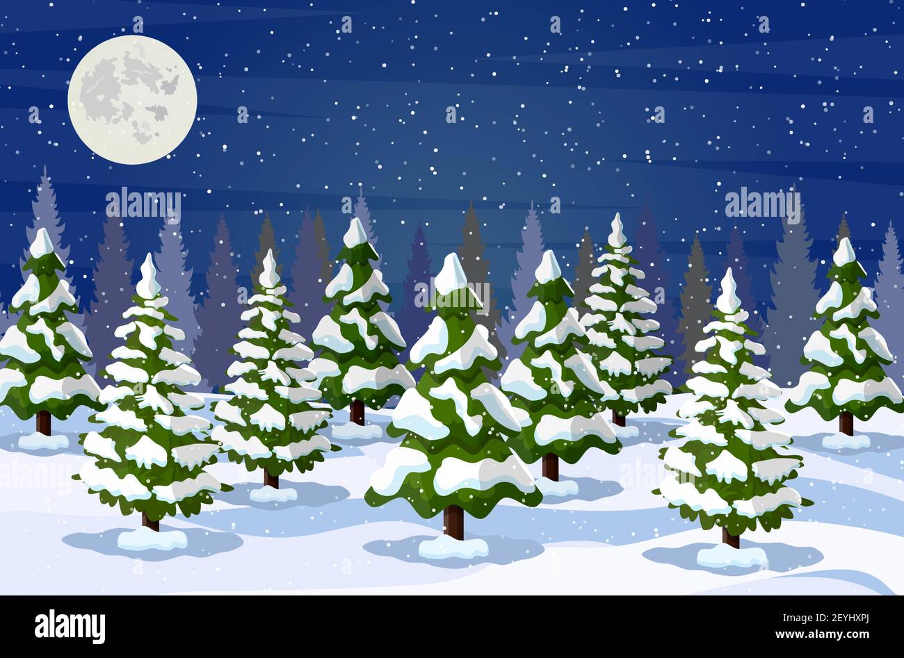 Frozen trees on winter Stock Vector Images - Alamy