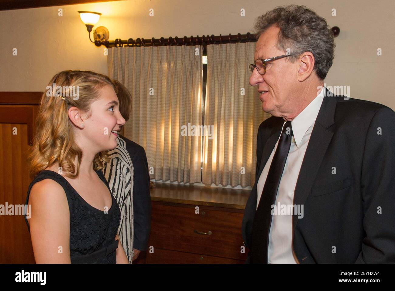 (L-R) Actress Sophie Reese and Geoffrey Rush attend the opening night ...