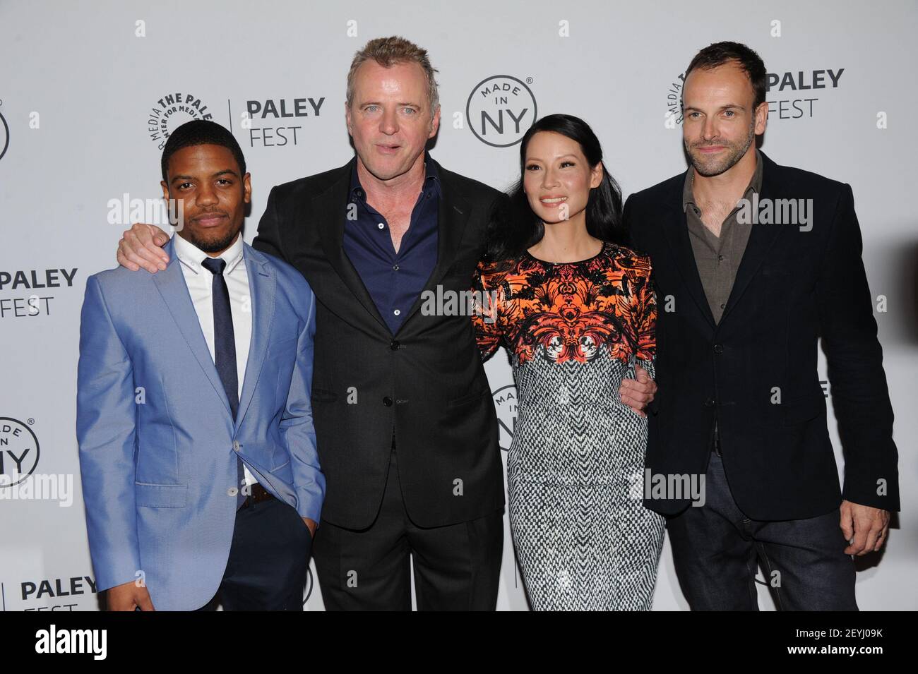 L-R: Jon Michael Hill, Aidan Quinn, Lucy Liu, Jonny Lee Miller during the Paleyfest Made in New ...