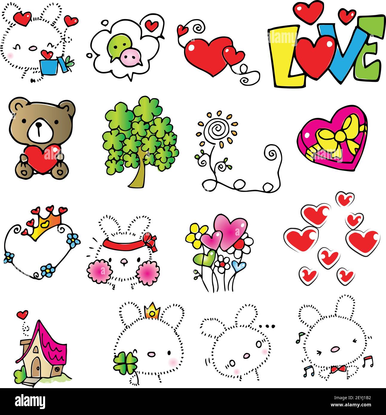 Bunny stickers Cut Out Stock Images & Pictures - Alamy