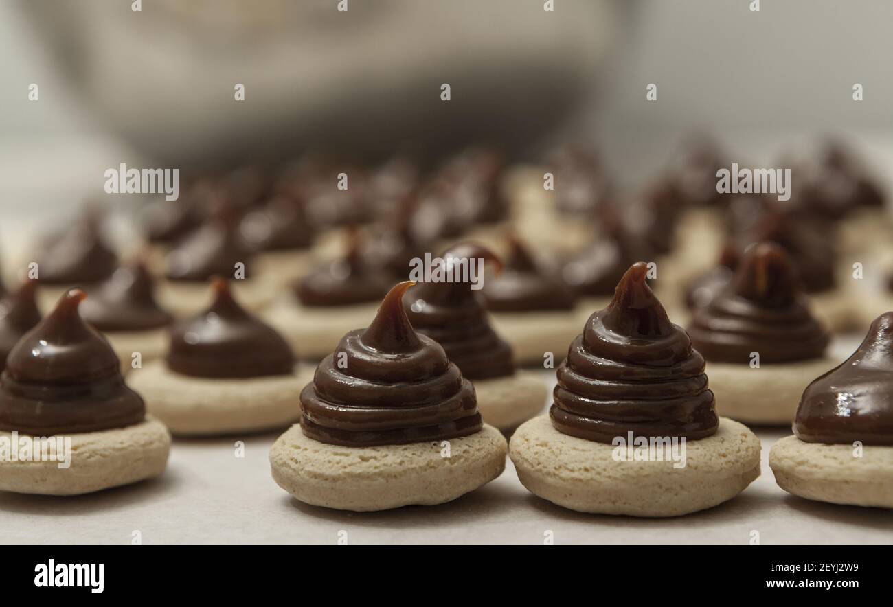 Chocolate Mini Cookies Stock Photo - Alamy