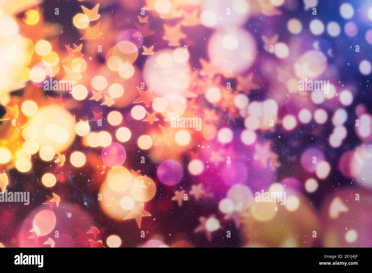 Abstract twinkled lights background with bokeh defocused white lights ...
