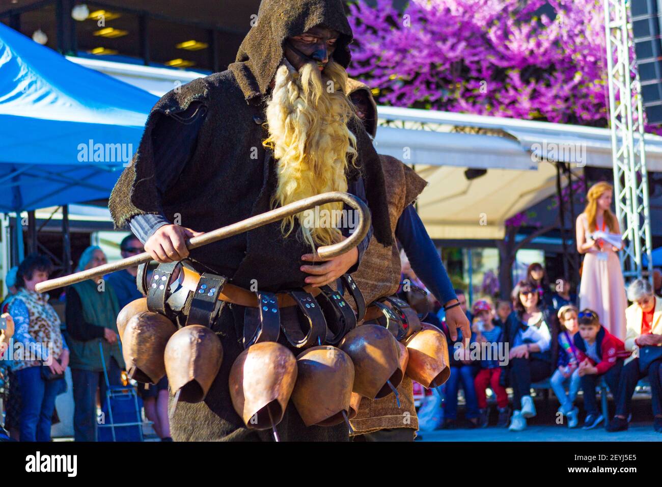 Bulgarian Kukeri at Varna Carnival.Kukeri are elaborately costumed ...