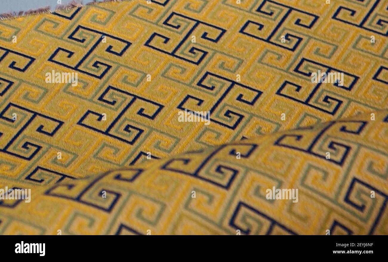 New silk woven in a Chinese Song Dynasty pattern is used for ...