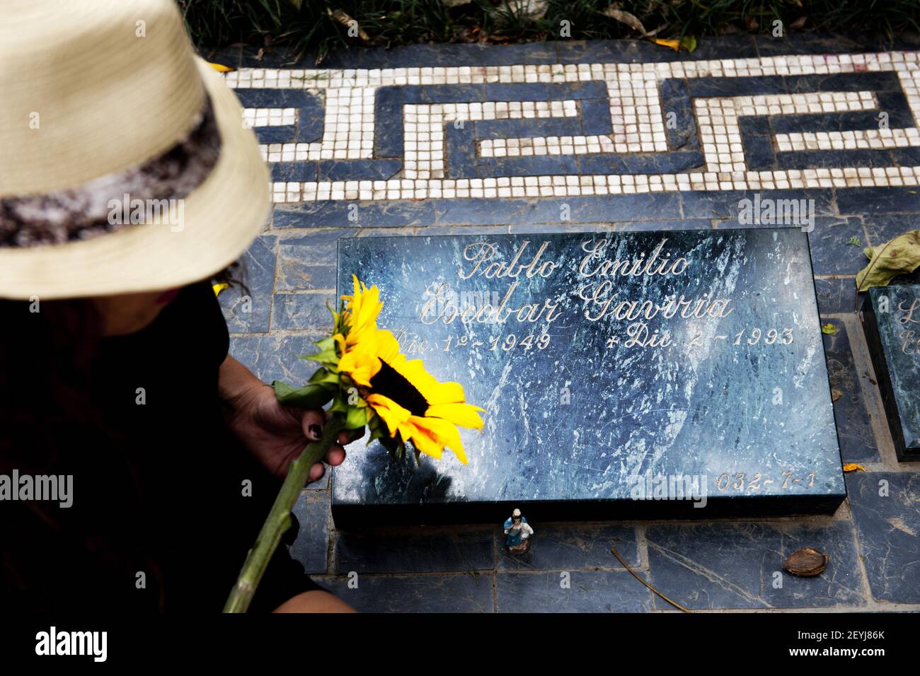 Medellin, Colombia - The grave of the biggest drug lord of South America Pablo Escobar of the ...
