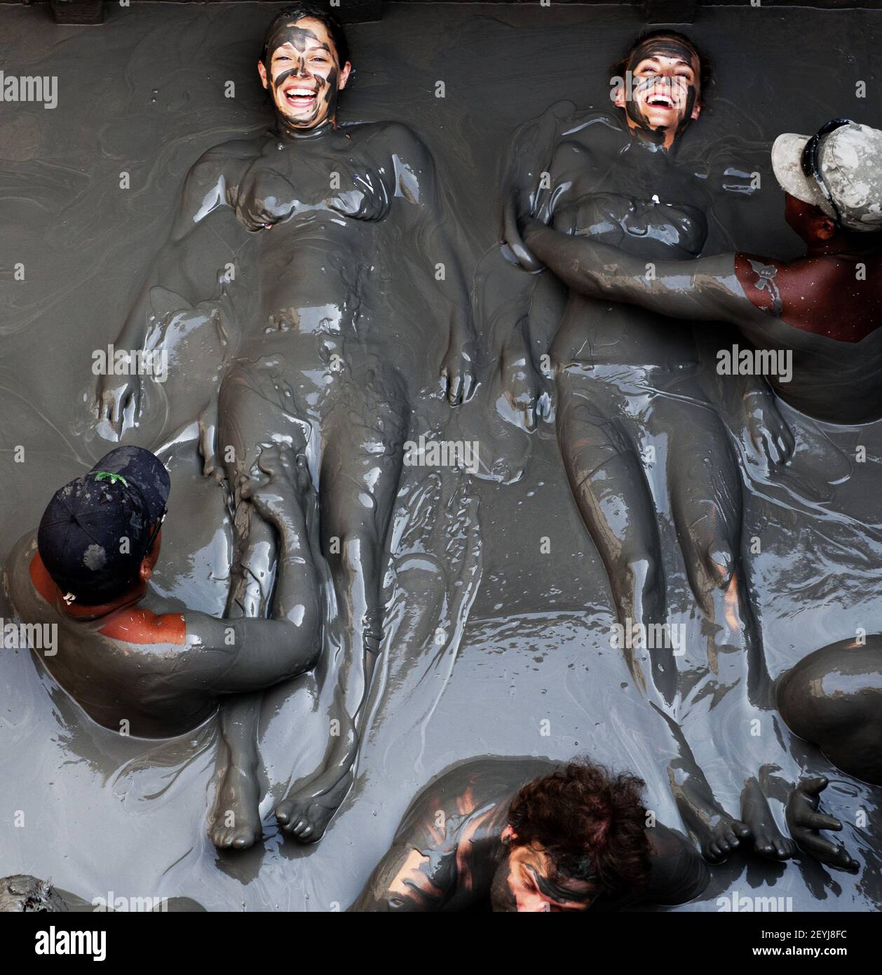Cartagena, Colombia - Tourists and Colombians enjoy the volcano de ...