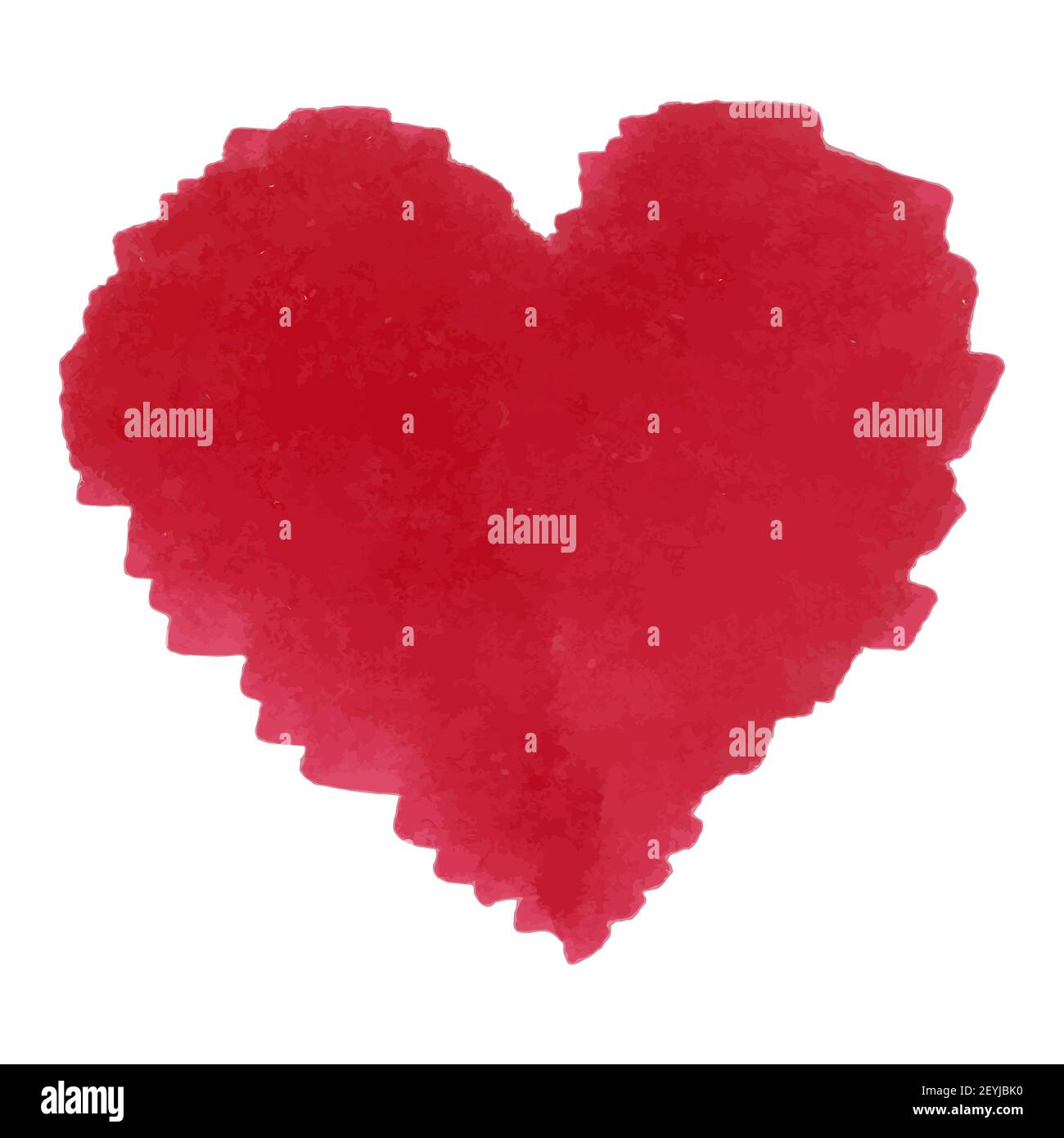 Vector sketch illustration with red heart painted of alcohol ink ...