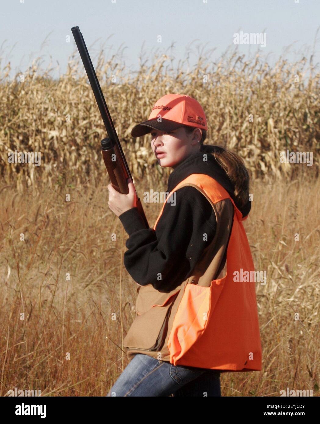 Stephanie Lohse, 14, hunts pheasants at the Governor's Pheasant Opener ...