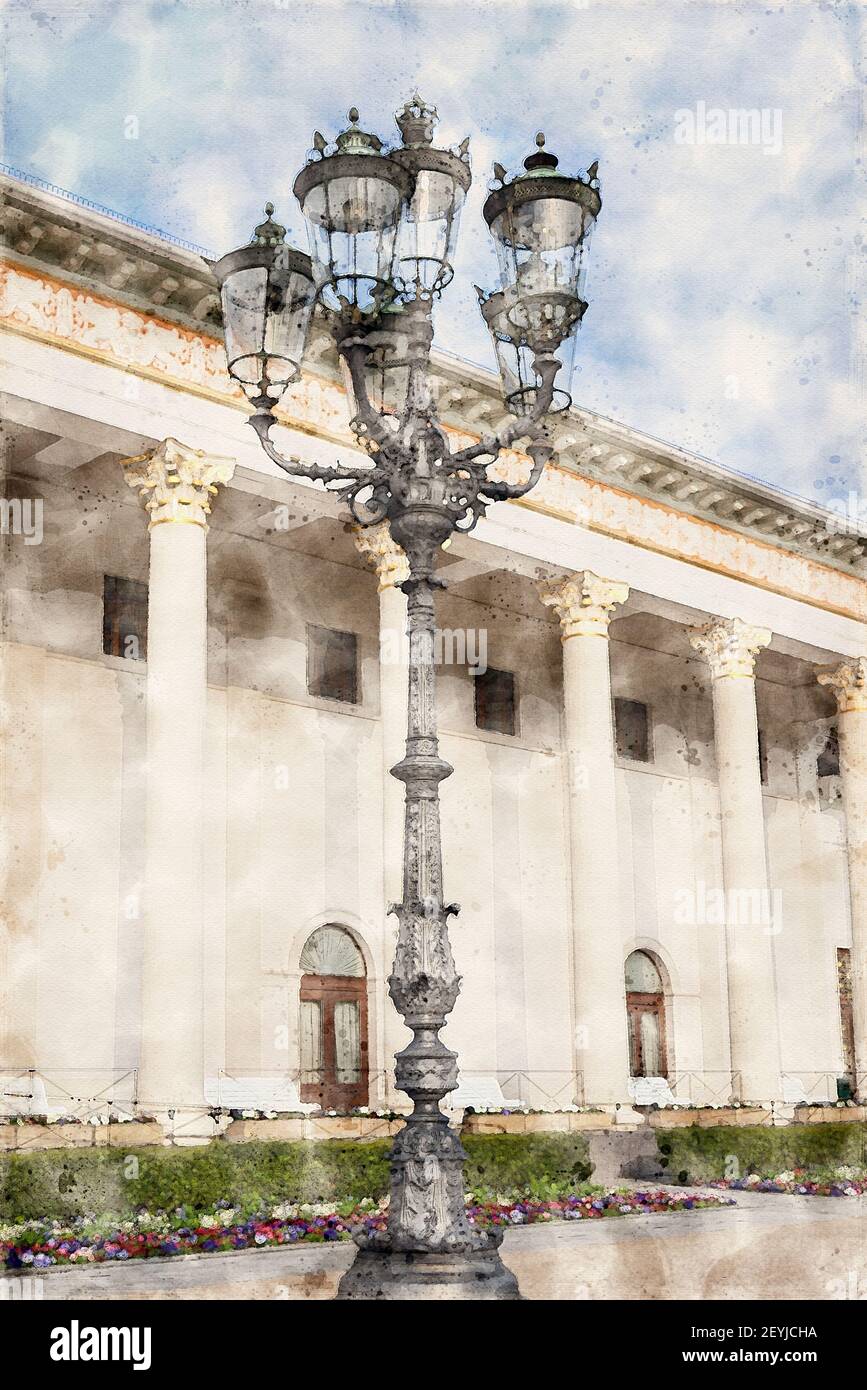 Historic street lamp in Baden-Baden, Baden-Württemberg, Germany ...
