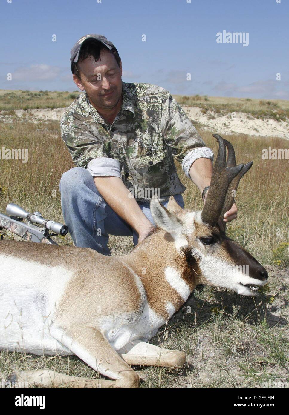 Michael Pearce with a pronghorn, one of his favorite animals to hunt ...