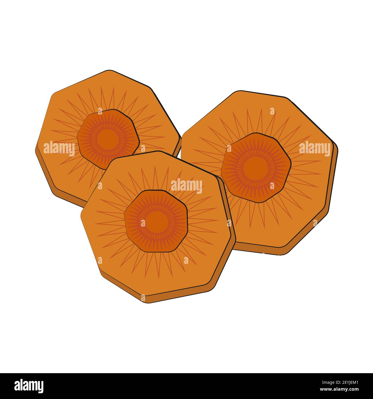 Vector illustration-isolated carrot cut into circles. Carrot slices ...