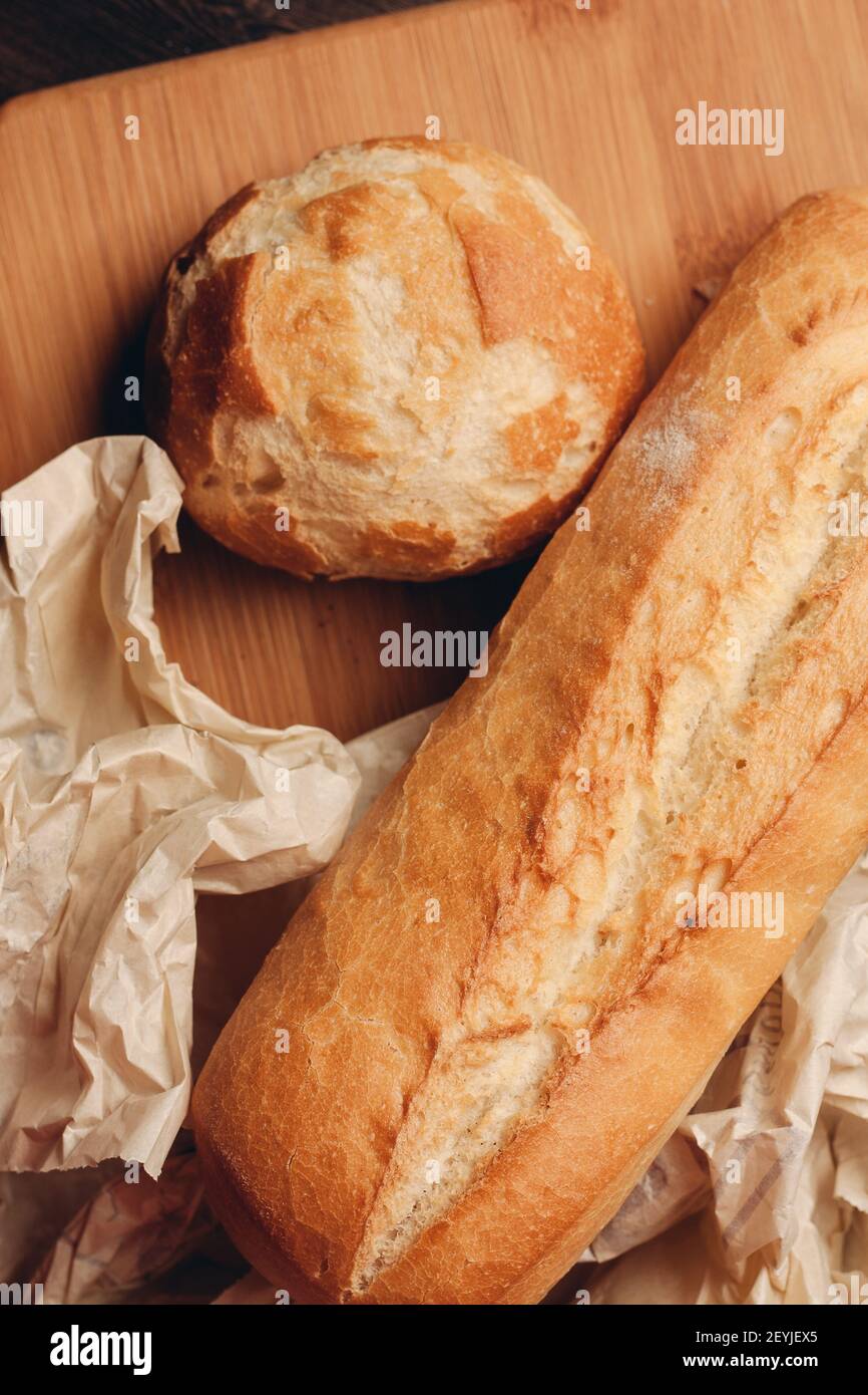 powerful products on a wooden table and paper packaging texture close ...