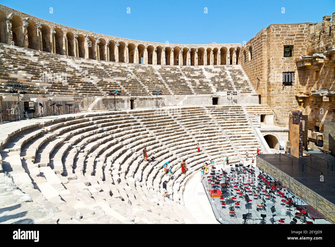 Aspendos turkey texture of step and gray Stock Photo - Alamy