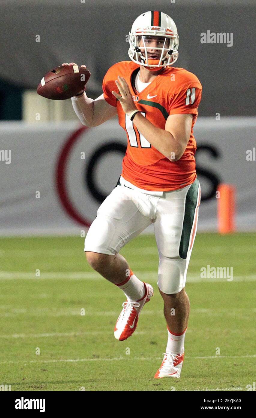 Miami's Ryan Williams sets up to pass in the second quarter against ...