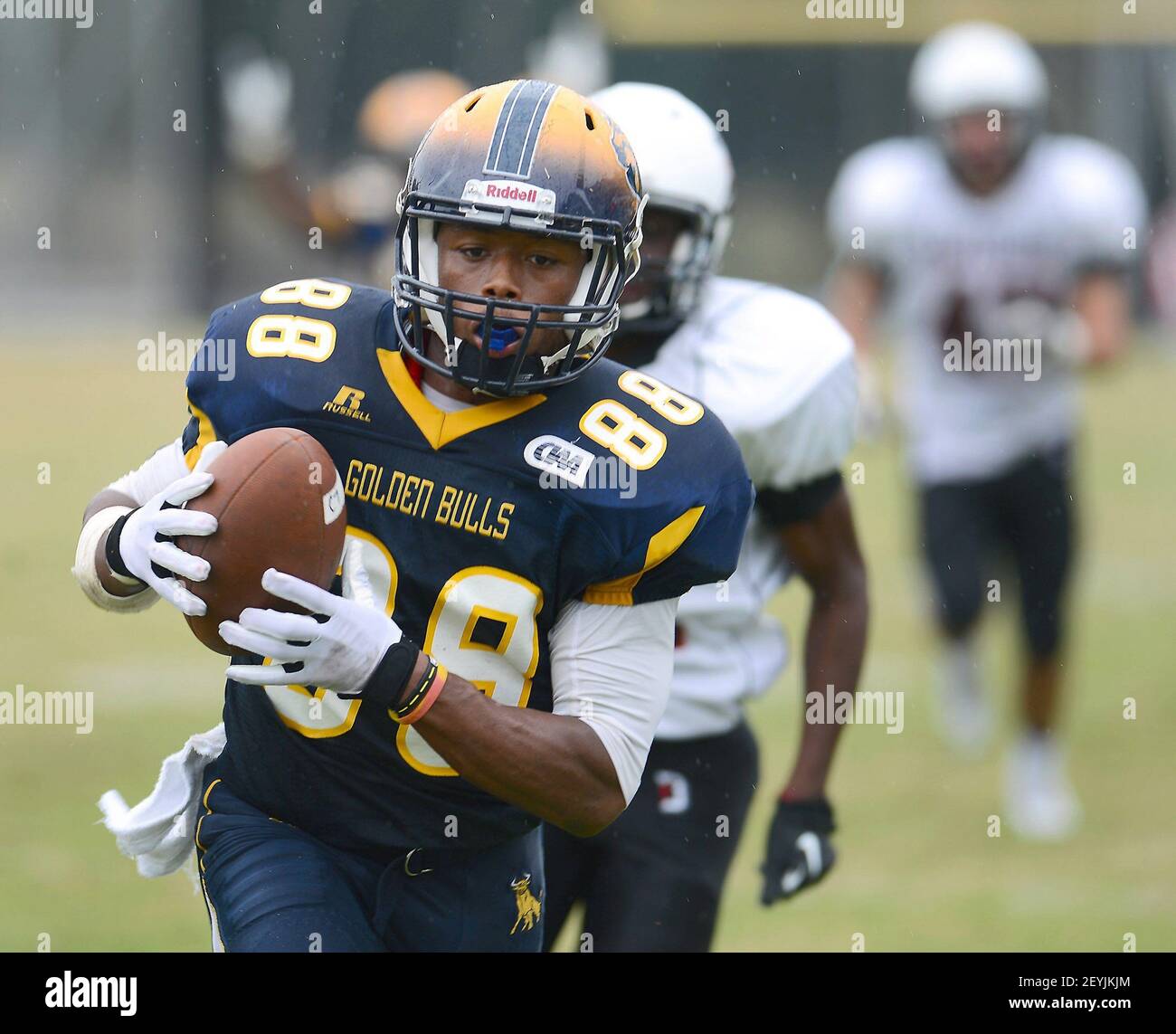Johnson C. Smith wide receiver Avius Capers catches a touchdown pass ...