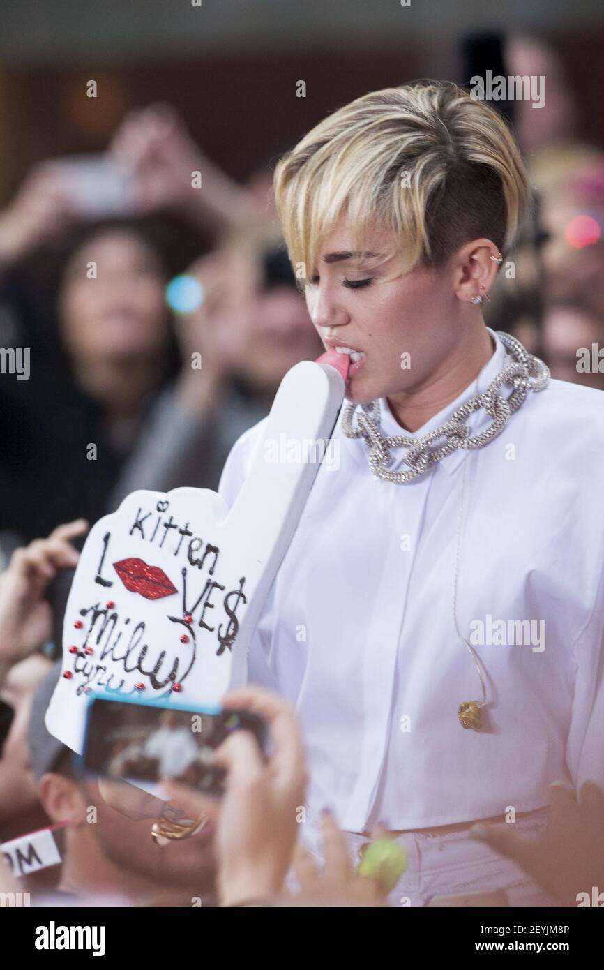Miley Cyrus attends NBC's "Today Show" in Rockefeller Center in New ...