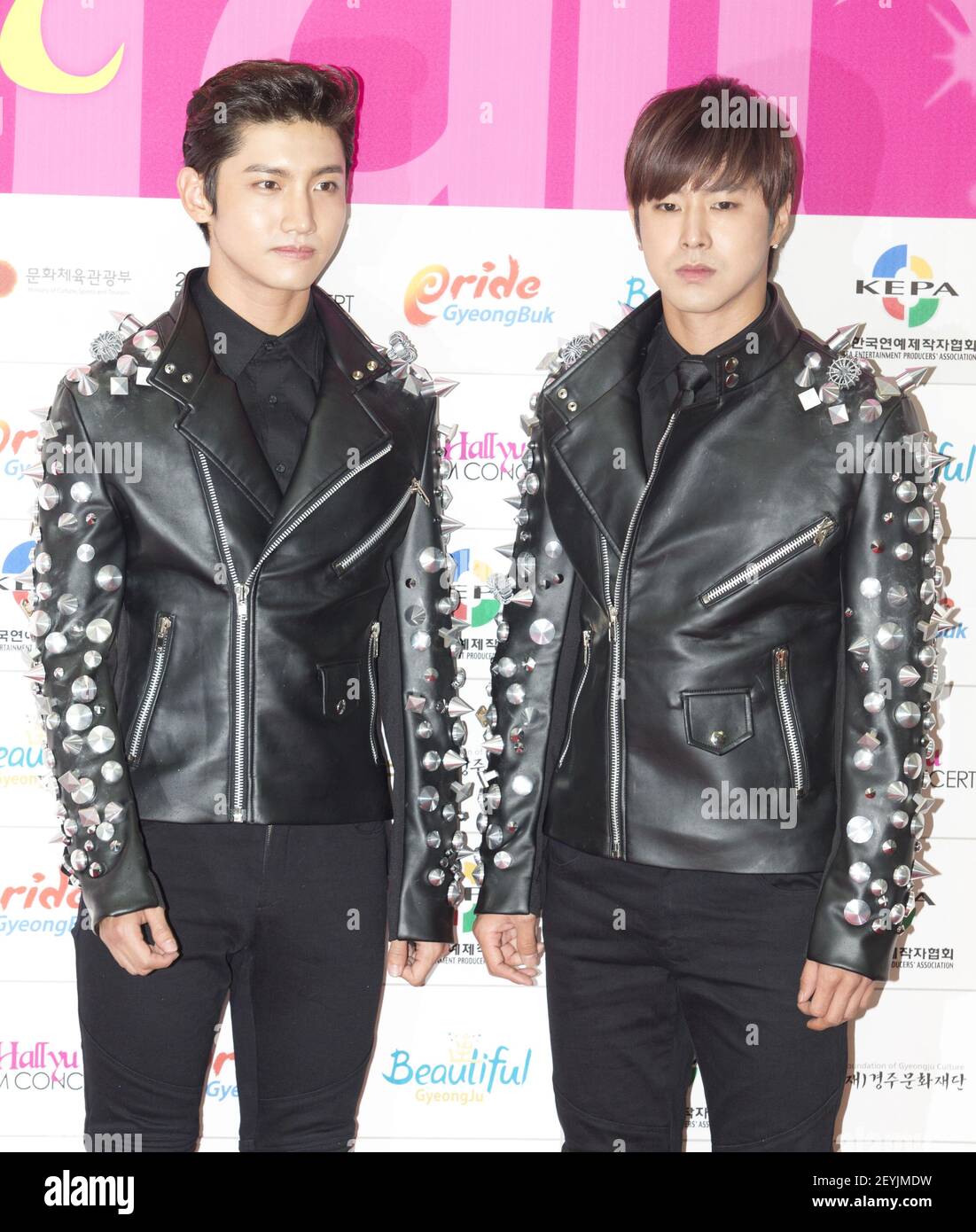 6 October 2013 - Gyeongju, South Korea : South Korean K-Pop group TVXQ ...