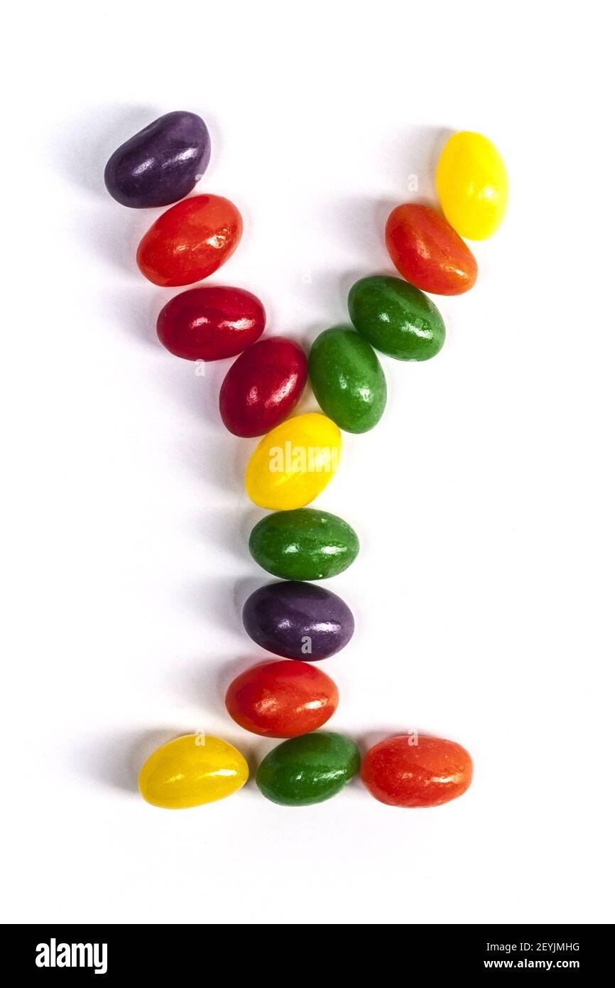 Candy Letter Y Stock Photo - Alamy