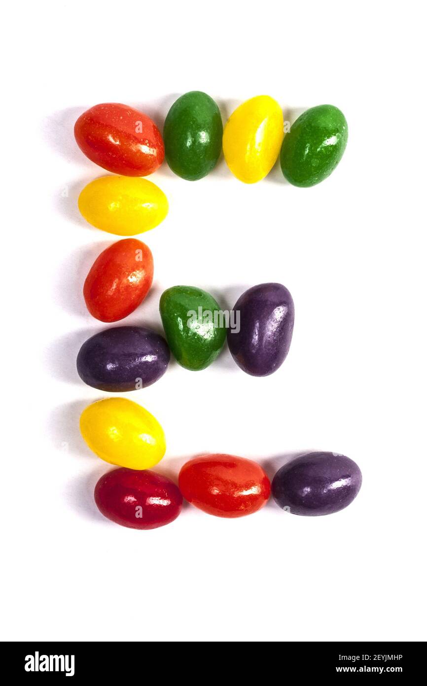 Candy Letter E Stock Photo - Alamy